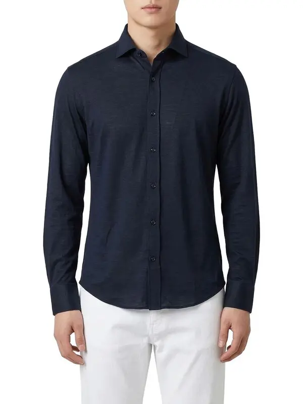 Brunello Cucinelli Casual Silk And Cotton Shirt - Black