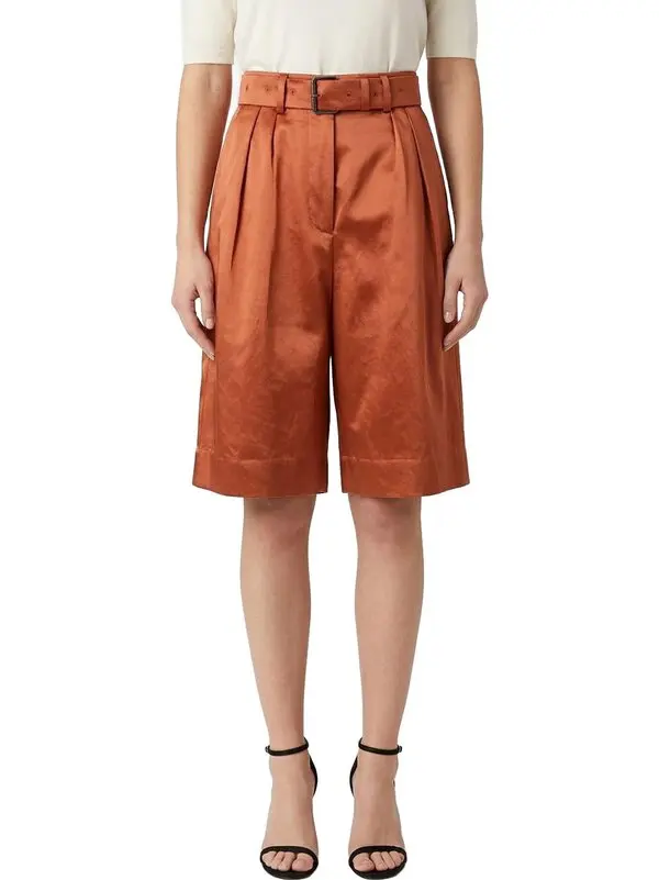 Dries Van Noten Cotton Blend Belted Shorts - Yellow