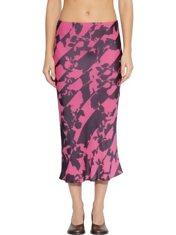 Dries Van Noten Printed Jersey Midi Skirt - Pink