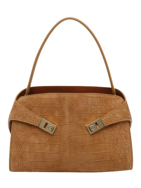 FERRAGAMO Hug Soft Shoulder Bag - Beige