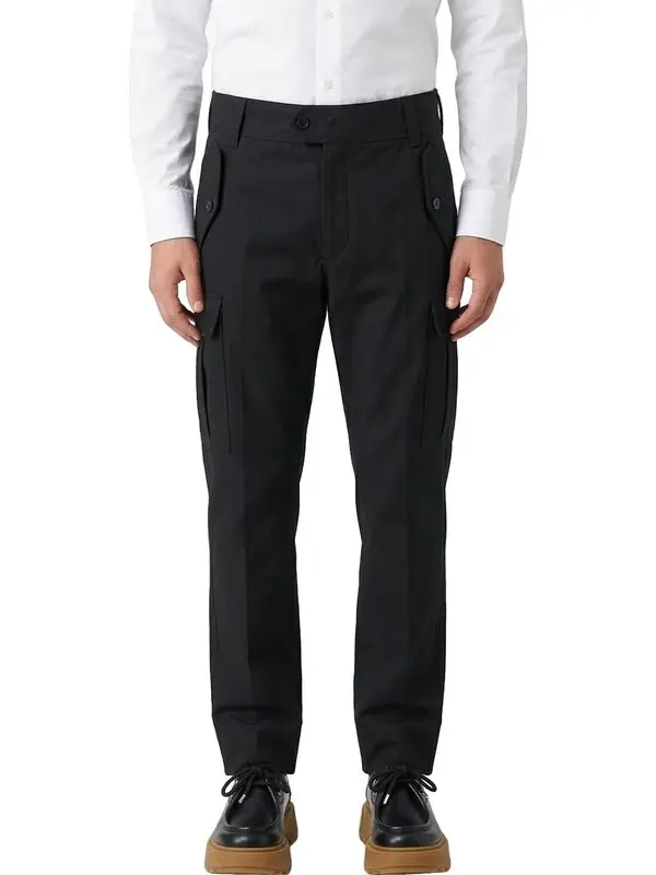 Alexander McQueen Cotton Cargo Trousers - Black