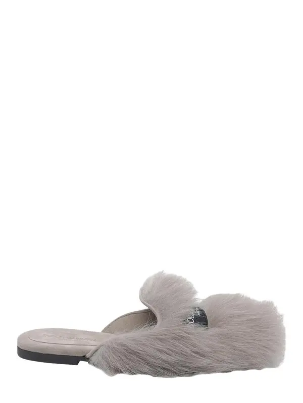 Dolce & Gabbana Shearling Slippers - Grey