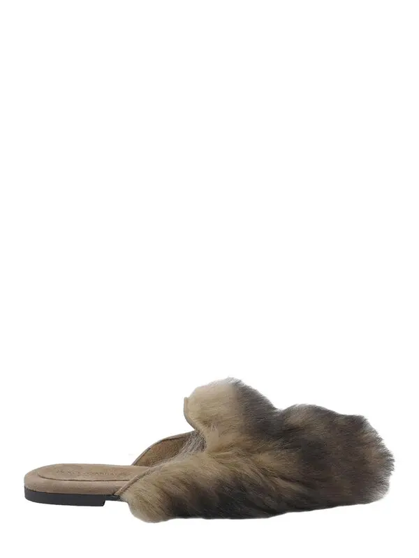 Dolce & Gabbana Shearling Slippers - Red