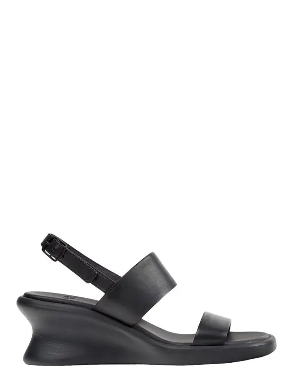 Camper Louise Leather Wedge Sandal - Black