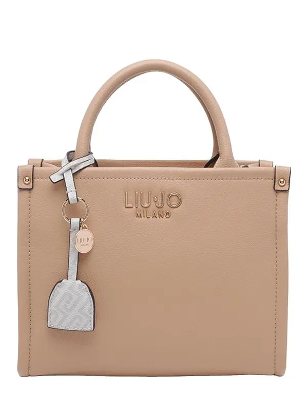 Liu Jo Ridhi Grained Faux Top Handle Bag With Shoulder Strap - Beige