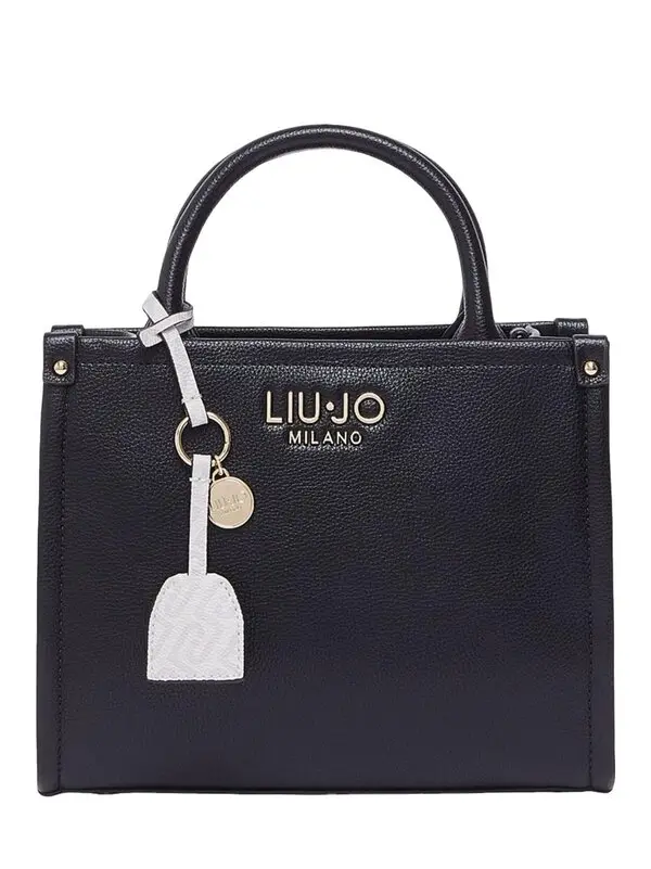 Liu Jo Ridhi Grained Faux Top Handle Bag With Shoulder Strap - Black