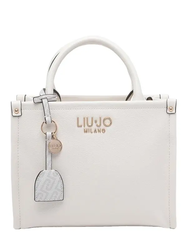 Liu Jo Ridhi Grained Faux Top Handle Bag With Shoulder Strap - White