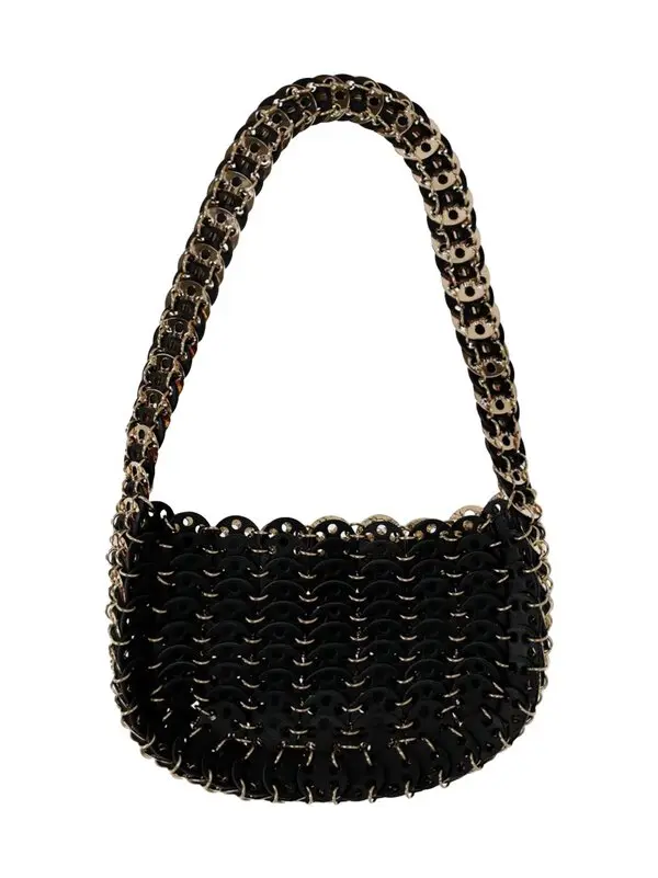 Rabanne Moon Flip Leather Bag - Black