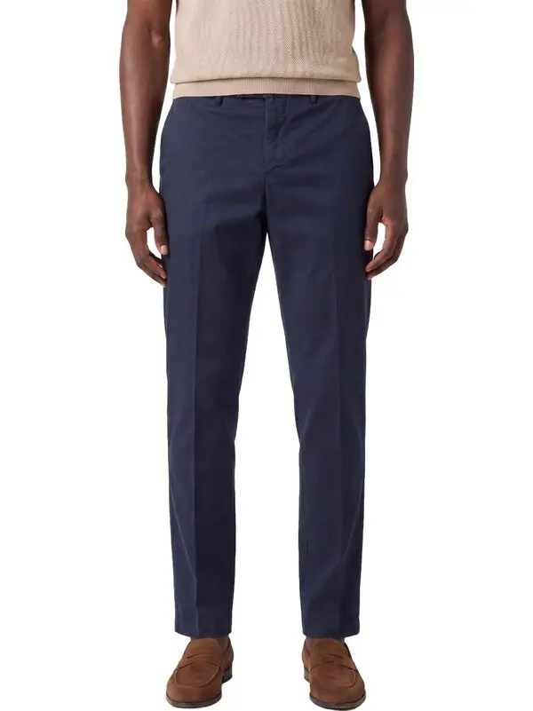 PT TORINO Stretch Cotton Blend Chino Trousers - Blue