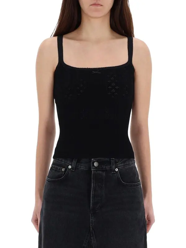 JW Anderson Ribbed Square Neck Camisole - Black