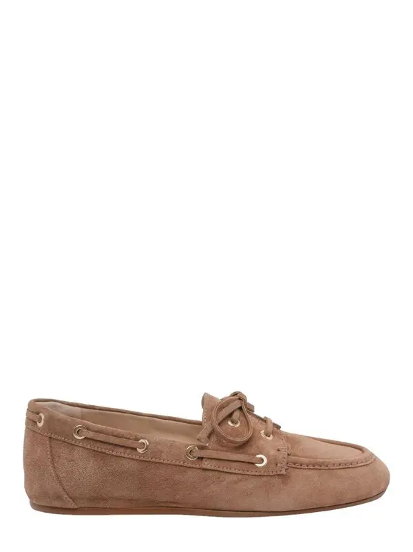STUART WEITZMAN Suede Calf Leather Loafers - Brown
