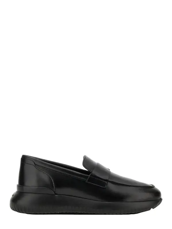 Hogan Cube Leather Loafers - Black