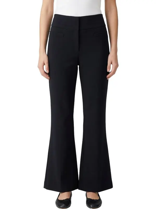 COURREGES Flared Crêpe Trousers - Black