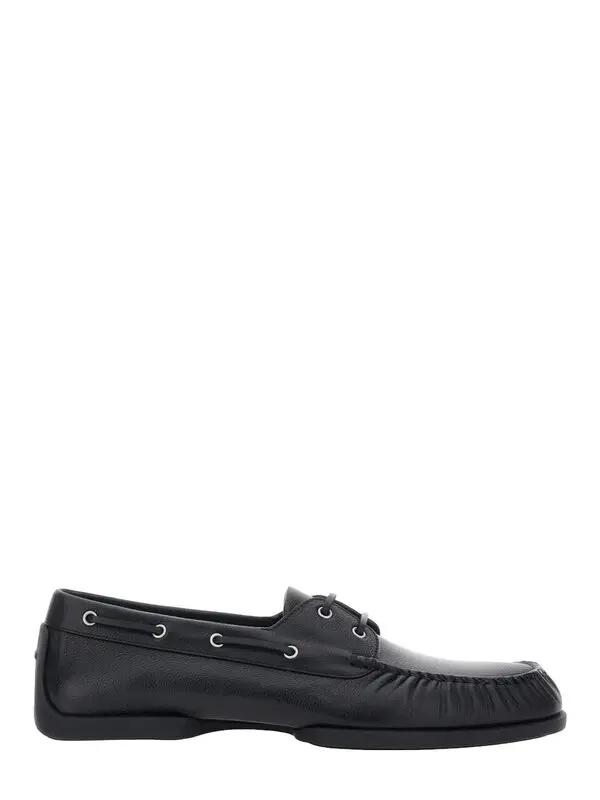 JIL SANDER Leather Loafers - Black