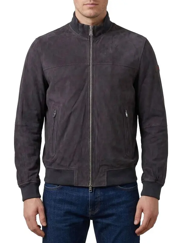 Peuterey Suede Bomber Jacket - Blue