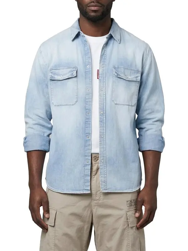Dsquared2 Cotton Denim Shirt - Navy