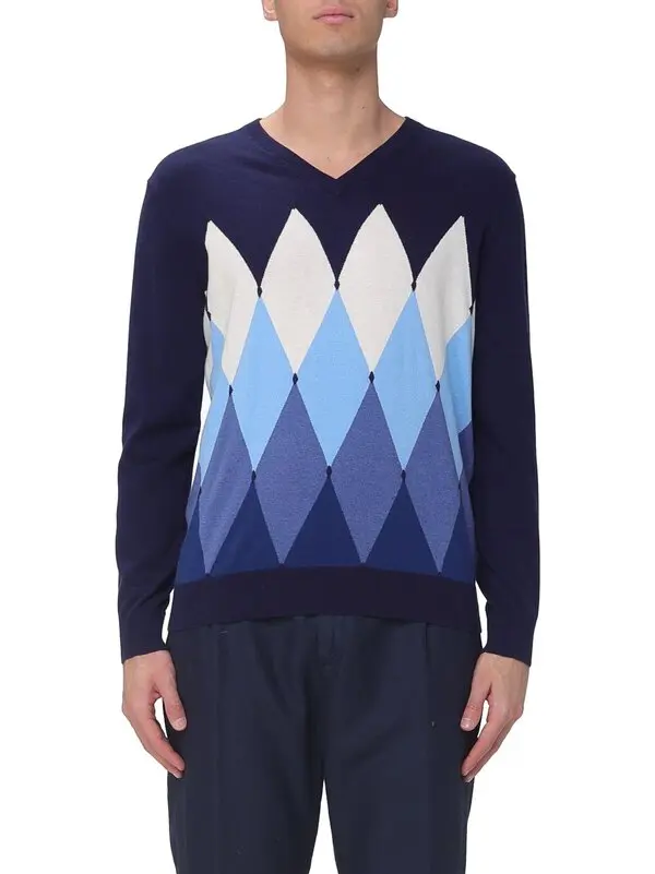BALLANTYNE Argyle Pattern Sweater - Blue