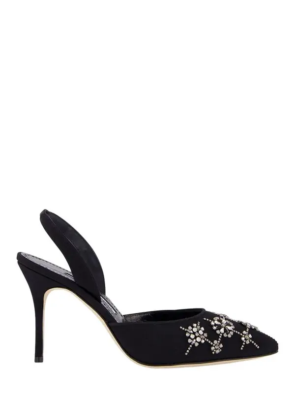 Manolo Blahnik Embellished Slingback Pumps - Black