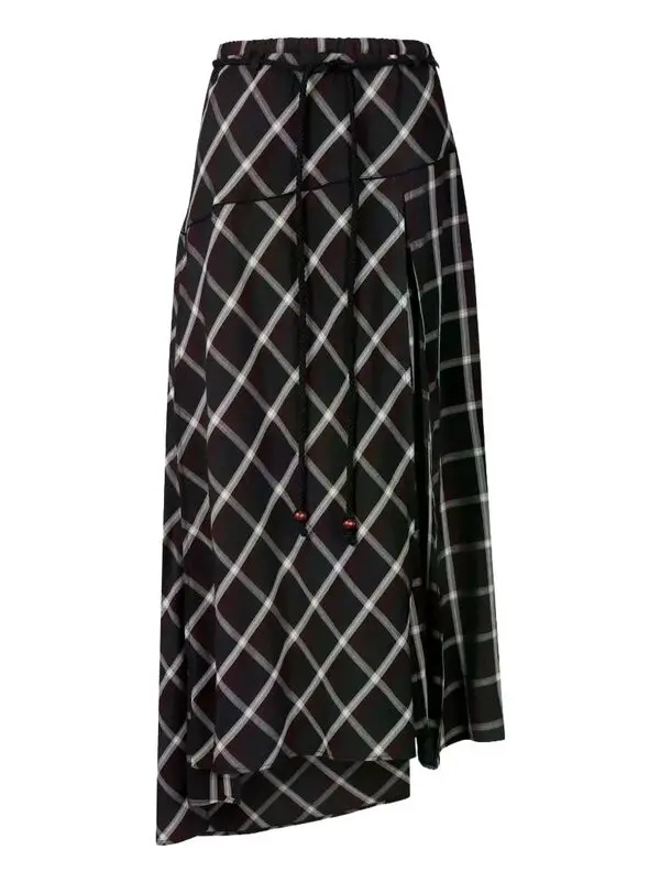 STUDIO TOMBOY Checked Maxi Skirt - Black