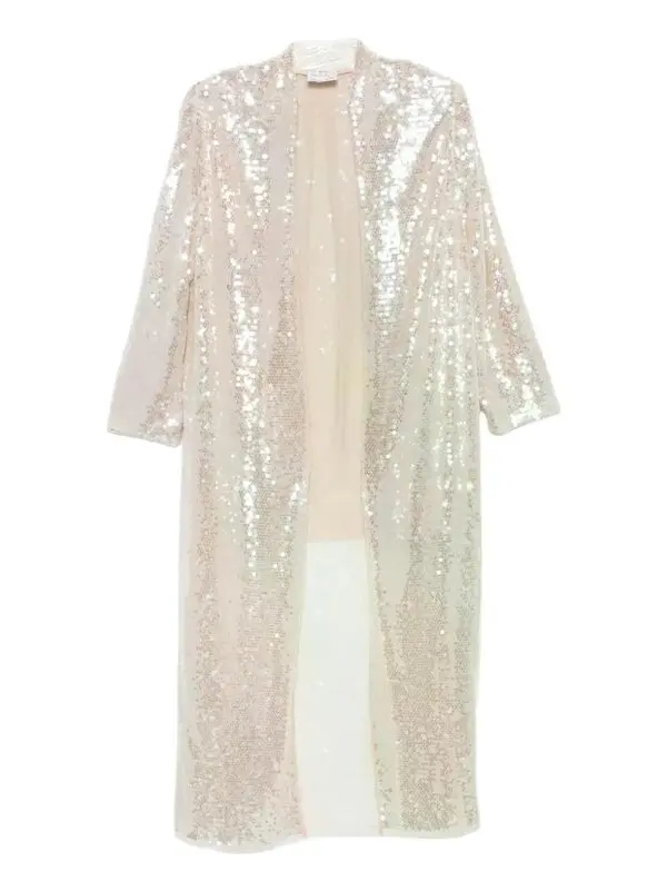 FORTE_FORTE Sequin-embellished Coat - Neutrals