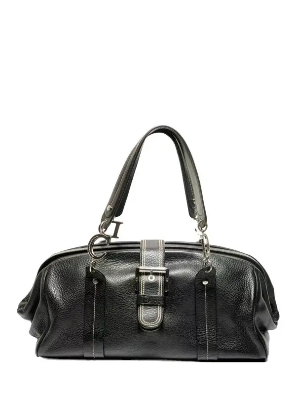 Dior 2005 Gaucho Leather Tote Bag - Black
