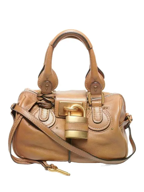 Chloé Paddington Lock Leather Tote Bag - Brown