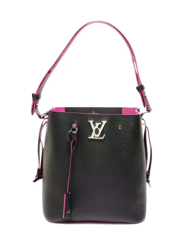 LOUIS VUITTON 2019 Lockme Logo Bucket Bag - Black