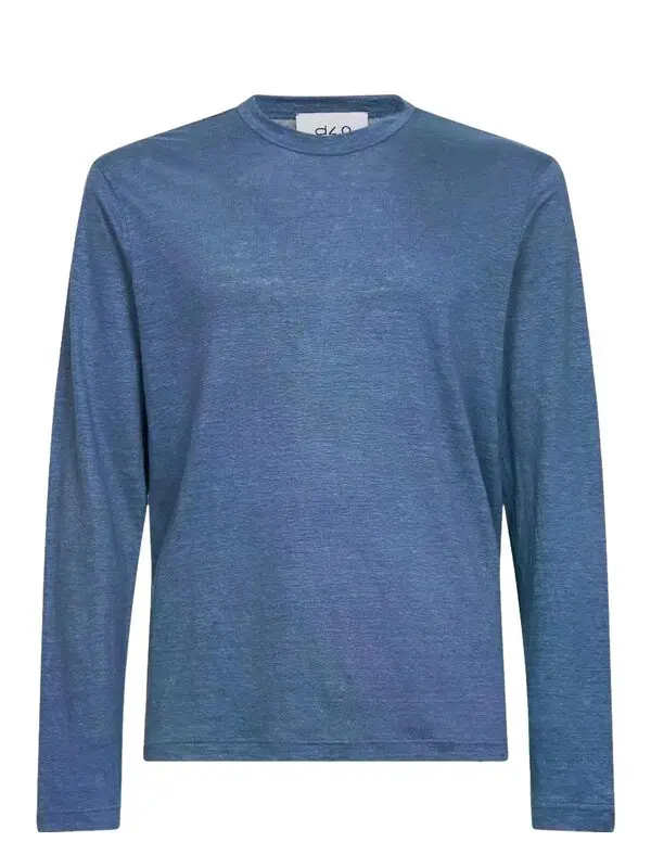 D4.0 Round-neck Long-sleeves Top - Blue