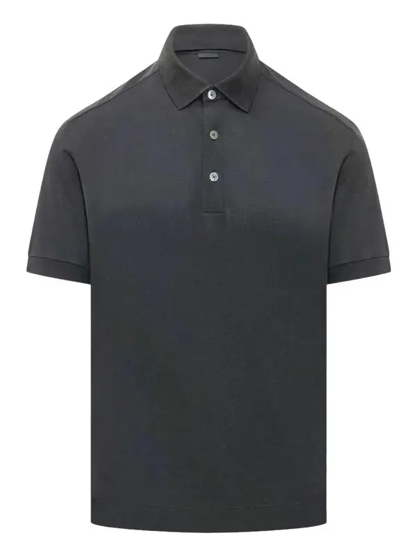 Zegna Short-sleeve Cotton Polo Shirt - Blue