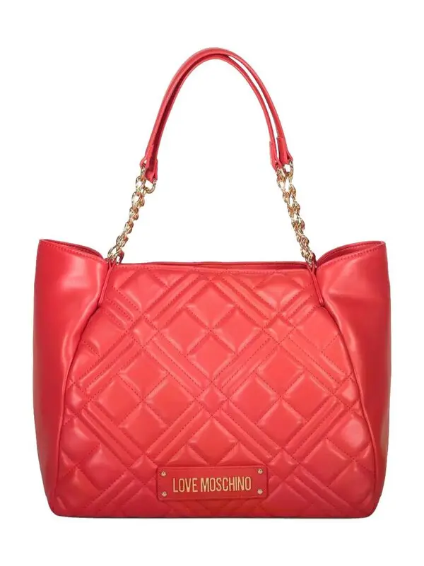 Moschino Quilted Tote Bag With Chain Strap - Red