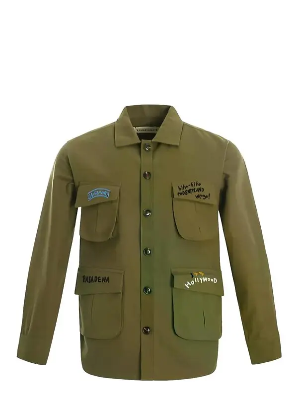 BAZISZT Pasadena Embroidered Shirt Jacket - Green