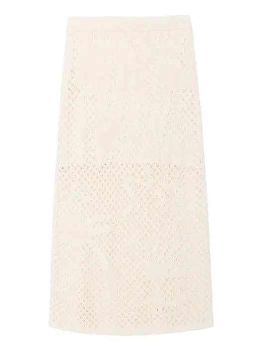 Zadig&Voltaire Cotton And Linen Crochet Jacquard Skirt - Ecru