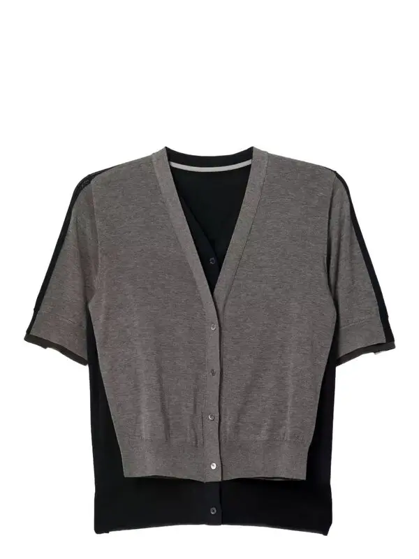 JNBY Layered V-neck Cardigan - Grey