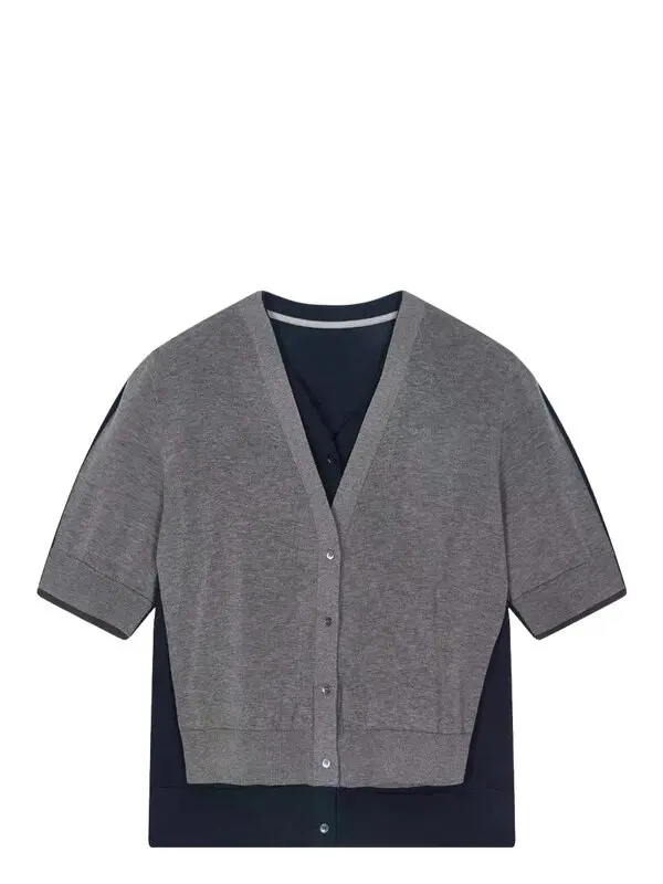 JNBY Layered V-neck Cardigan - Grey