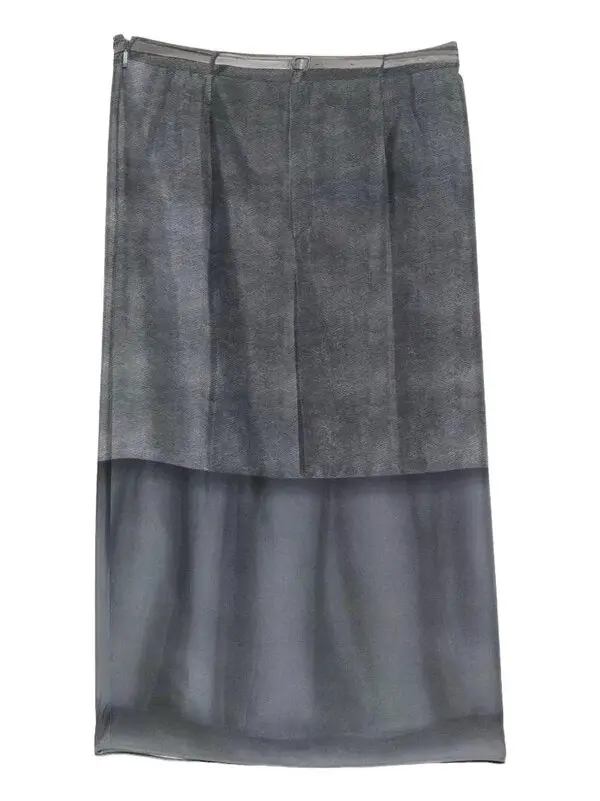 JNBY Contrast-tone Midi Skirt - Grey