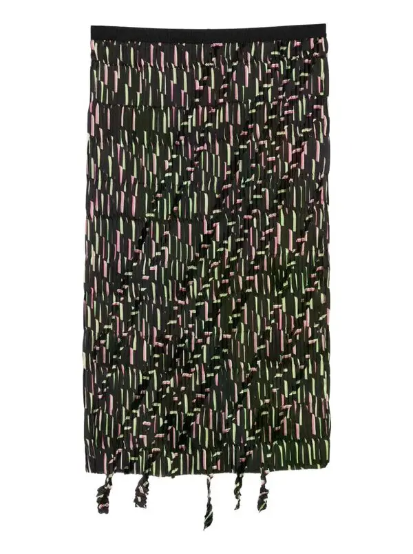 JNBY Geometric-print Midi Skirt - Black