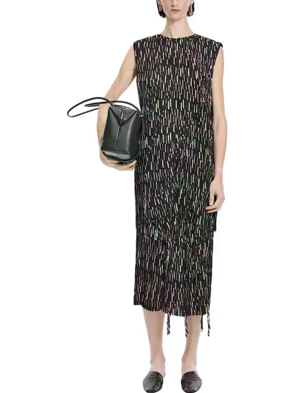 JNBY Geometric-print Midi Skirt - Black
