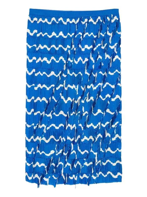 JNBY Pleated Fringed Skirt - Blue