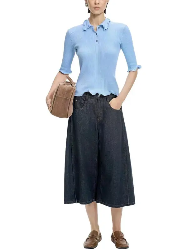 JNBY Wide-leg Cropped Jeans - Blue