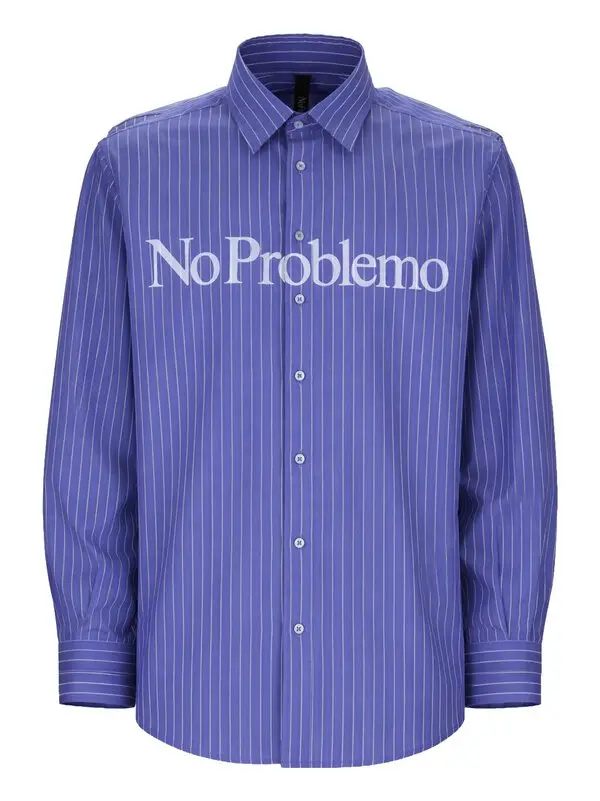 NO PROBLEMO Camicia Con Logo - Blue