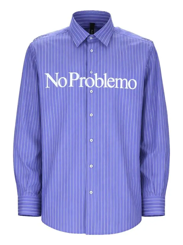 NO PROBLEMO Camicia Con Logo - Blue