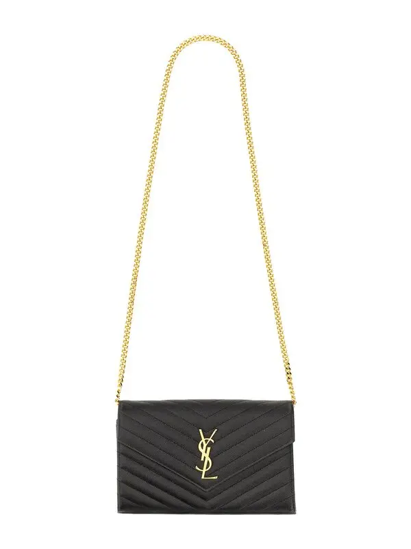 Saint Laurent Pochette "cassandre" With Chain - Black
