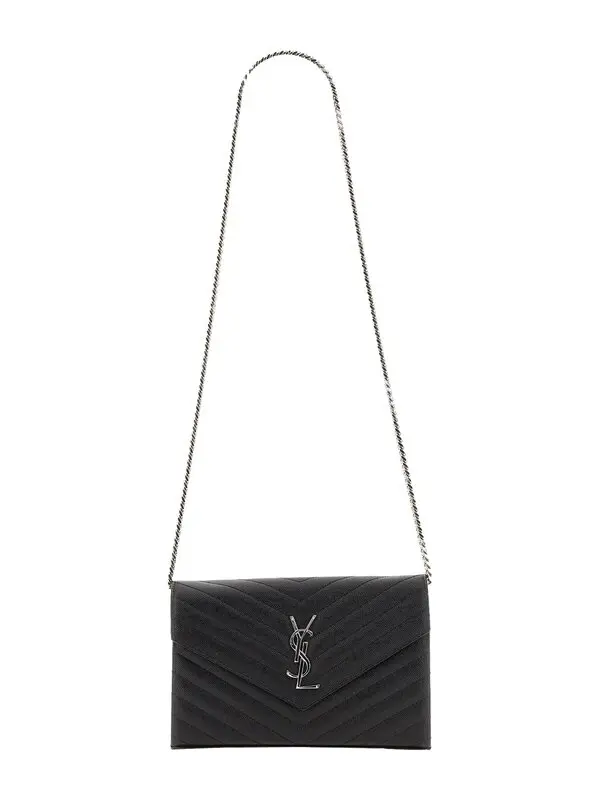 Saint Laurent Pochette "cassandre" With Chain - Black