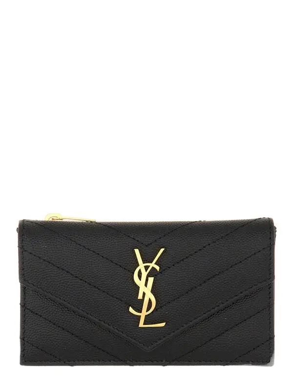 Saint Laurent Cassandre Card Holder - Black