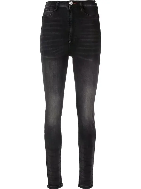 Philipp Plein Iconic High-waist Jeggings - Grey