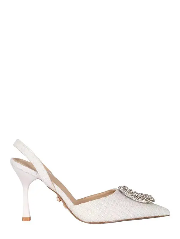 TWENTY FOURHAITCH Pointed-toe Slingback Pumps - White