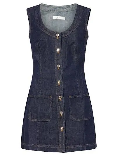 FRAME The Patch Pocket Denim Mini Dress - Rinse