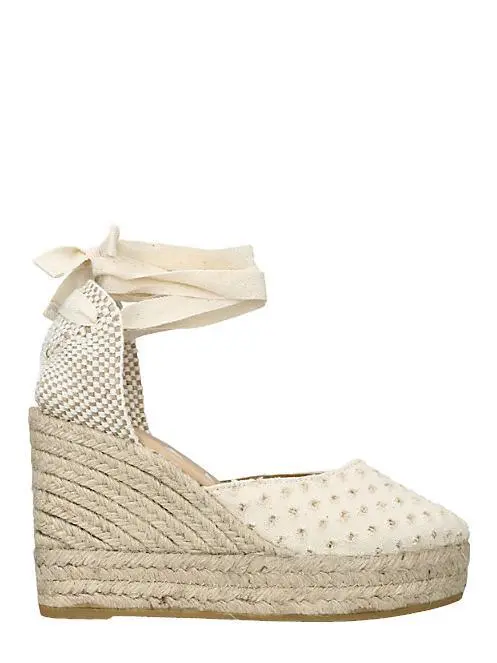 Manebí Cut-out Wedge Espadrilles - Cream