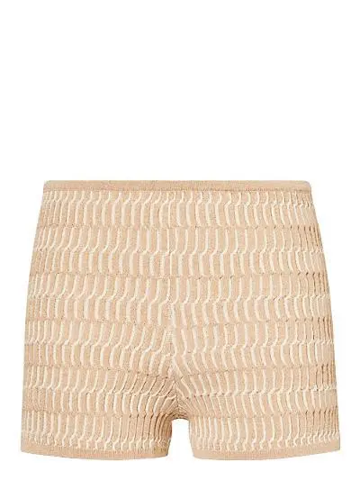 Devon Windsor Metallic Knit Shorts - Cashew