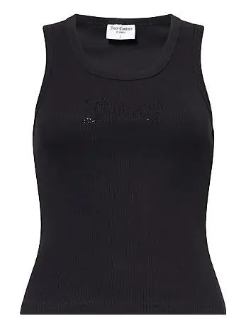 Juicy Couture Embellished-logo Cotton-rib Racer Vest - Black